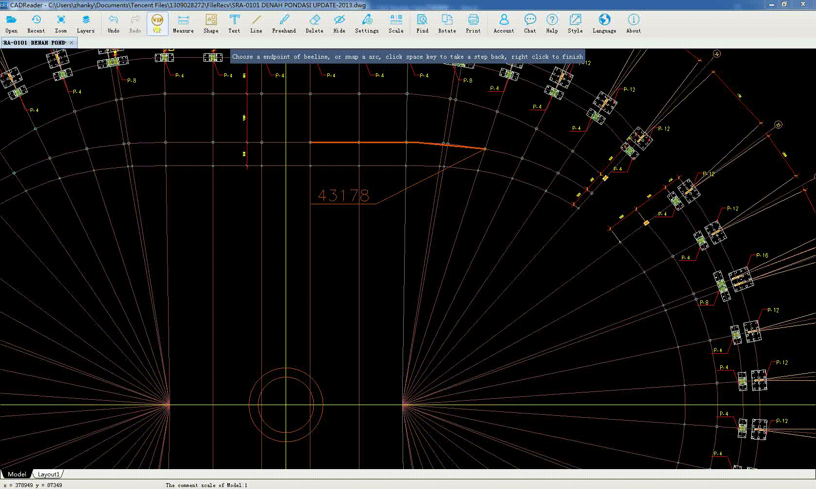 How To View Section Lengths Of A Polyline CAD Reader