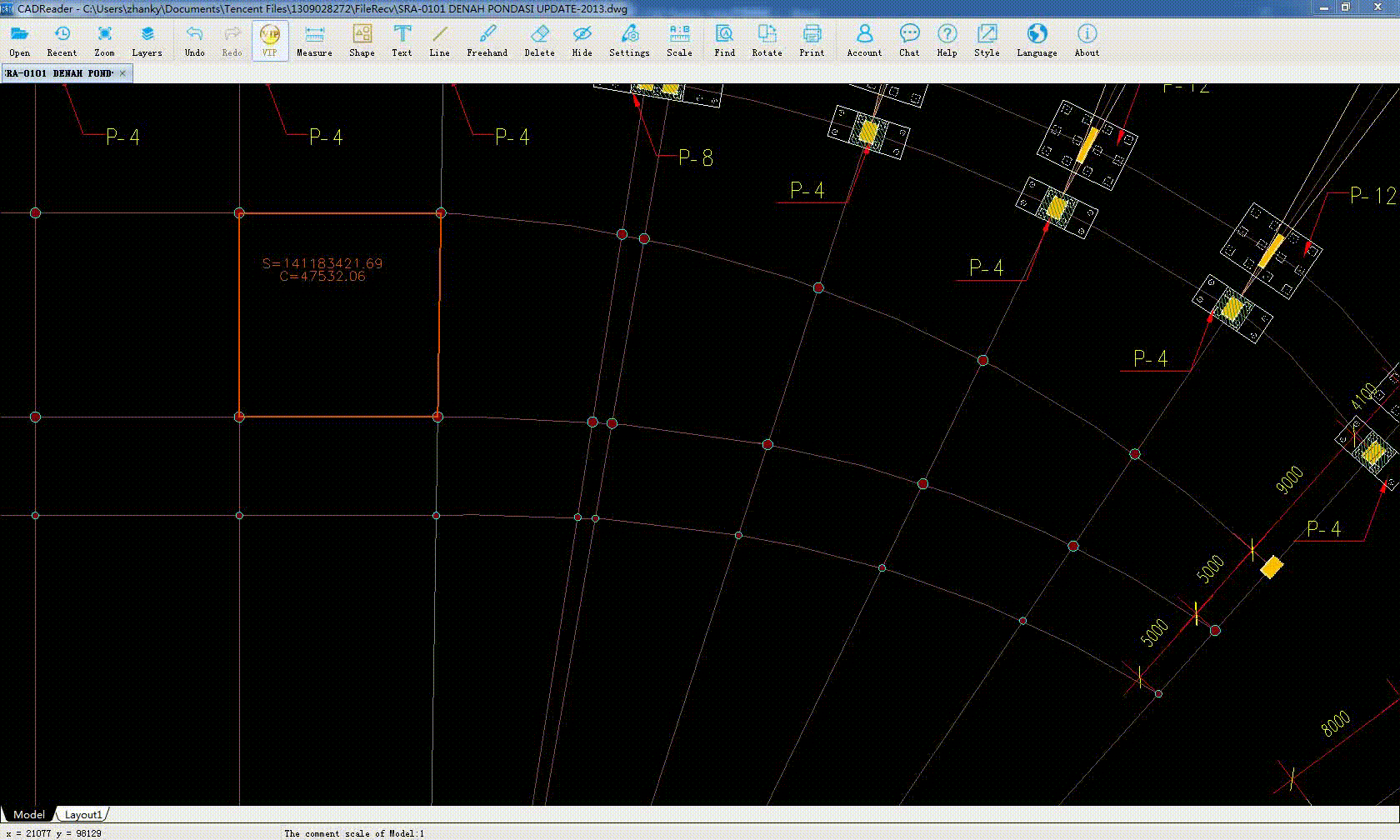 How To Measure The Polygon Area with Arc edges CAD Reader
